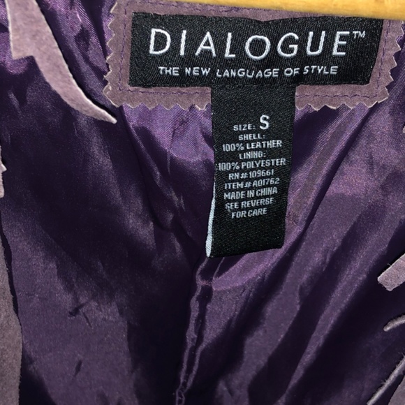 Dialogue | Jackets & Coats | Vintage Dialogue Purple Leather Fringe ...